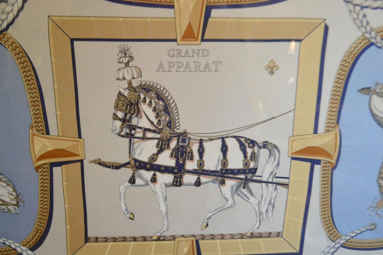 Framed Hermes Vintage Scarf at 1stDibs