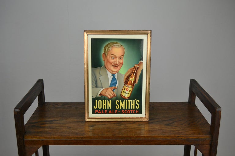 Framed John Smith's Beer Sign, 1970s For Sale at 1stDibs