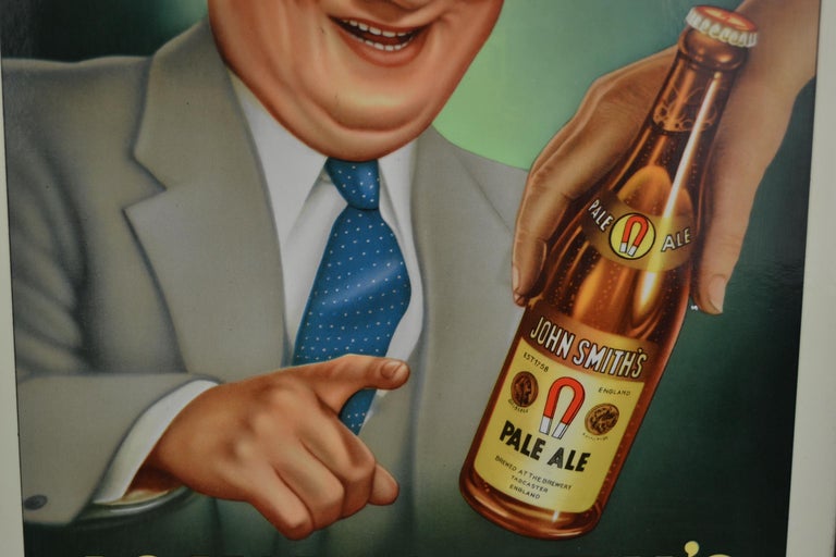 Framed John Smith's Beer Sign, 1970s For Sale at 1stDibs