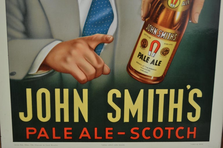 Framed John Smith's Beer Sign, 1970s For Sale at 1stDibs