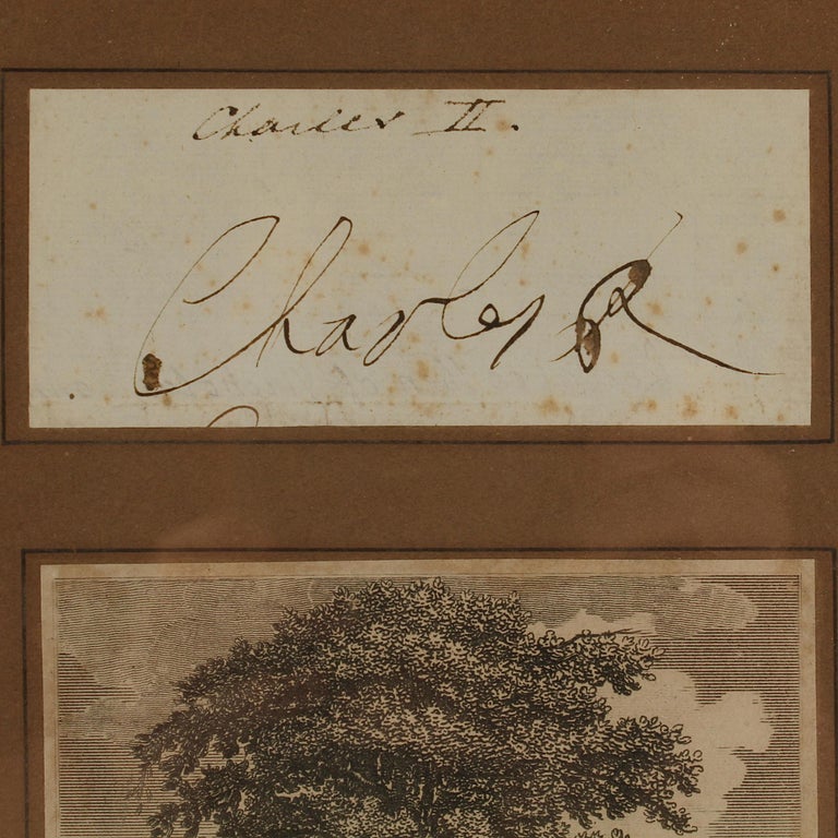 Framed King Charles II of England Signature and Royal Oak Print For ...