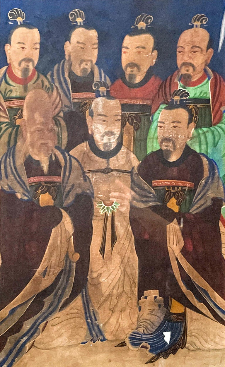 Framed Korean Folk Shamanistic Painting of Seven Stars For Sale at 1stDibs
