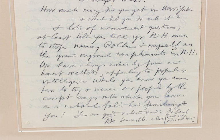 Framed Letter from the 1880s For Sale at 1stDibs