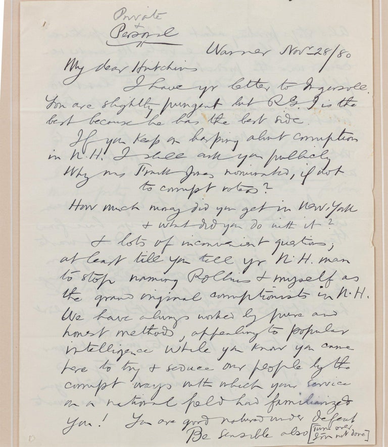 Framed Letter from the 1880s For Sale at 1stDibs