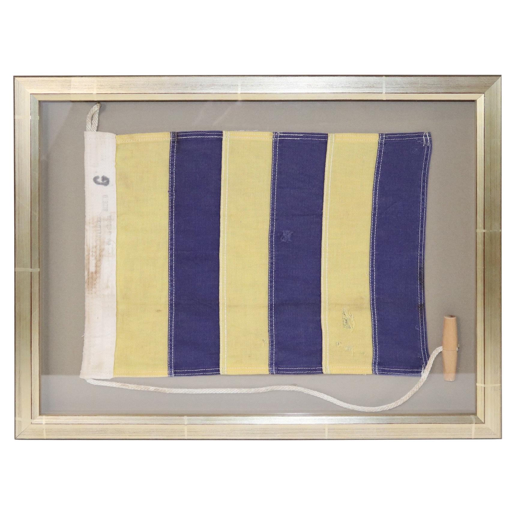 Framed Maritime Signal Flag of Letter F For Sale at 1stDibs