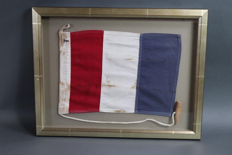 Framed Maritime Signal Flag of Letter T For Sale at 1stDibs