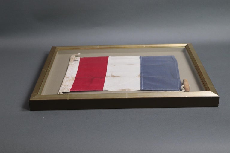 Framed Maritime Signal Flag of Letter T For Sale at 1stDibs