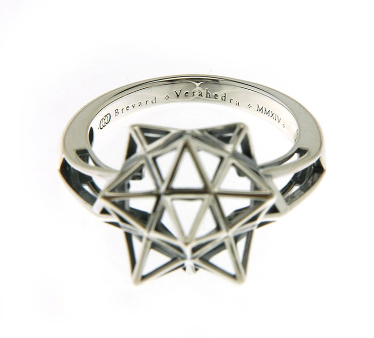 Framed Mini Sapphire Silver Ring at 1stDibs