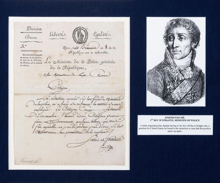 Framed Napoleonic Government Documents at 1stDibs