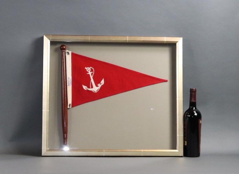 Framed Nautical Bow Pennant with Anchor For Sale at 1stDibs