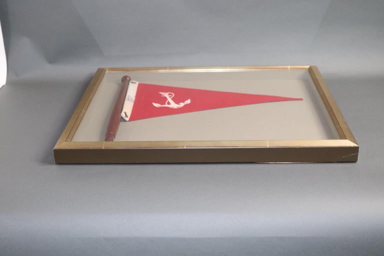 Framed Nautical Bow Pennant with Anchor For Sale at 1stDibs