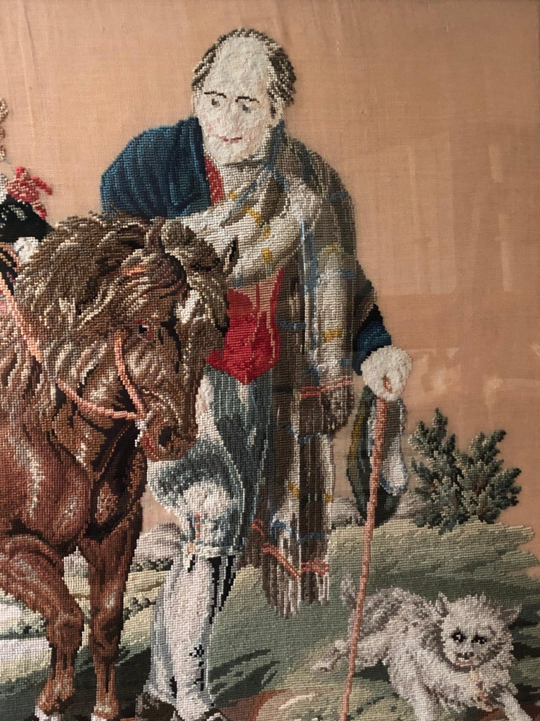 Prince Albert on His Pony Framed Needlepoint For Sale at 1stDibs