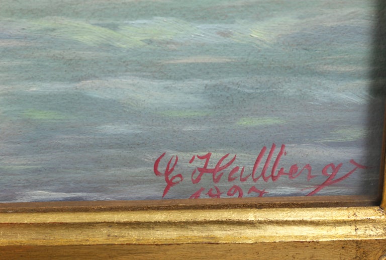 Framed Oil on Board by Charles Edward Hallberg of One of the Great ...