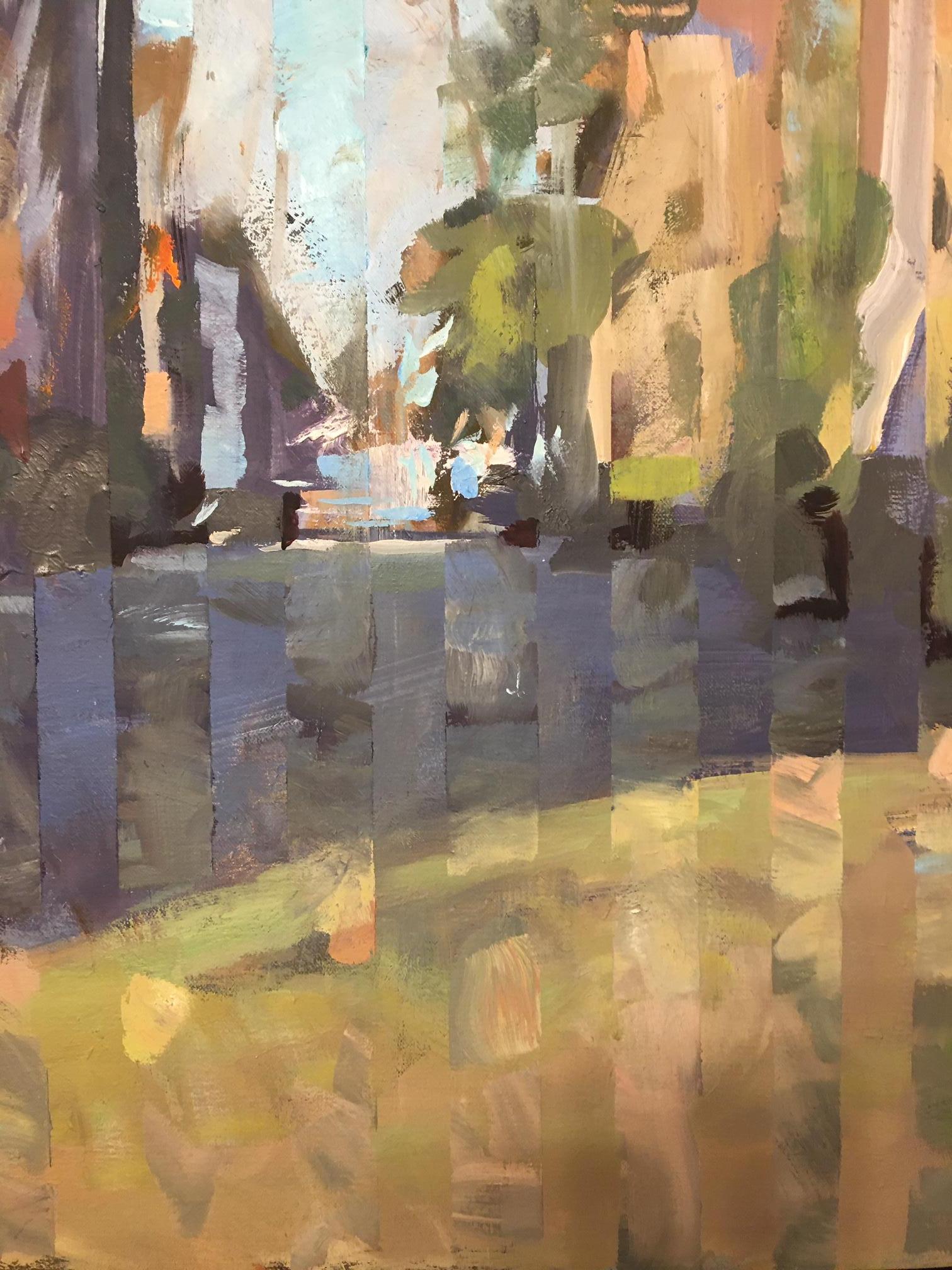 Framed Oil on Canvas "Aggregate" Savannah, GA Streets Scene, Jeff ...