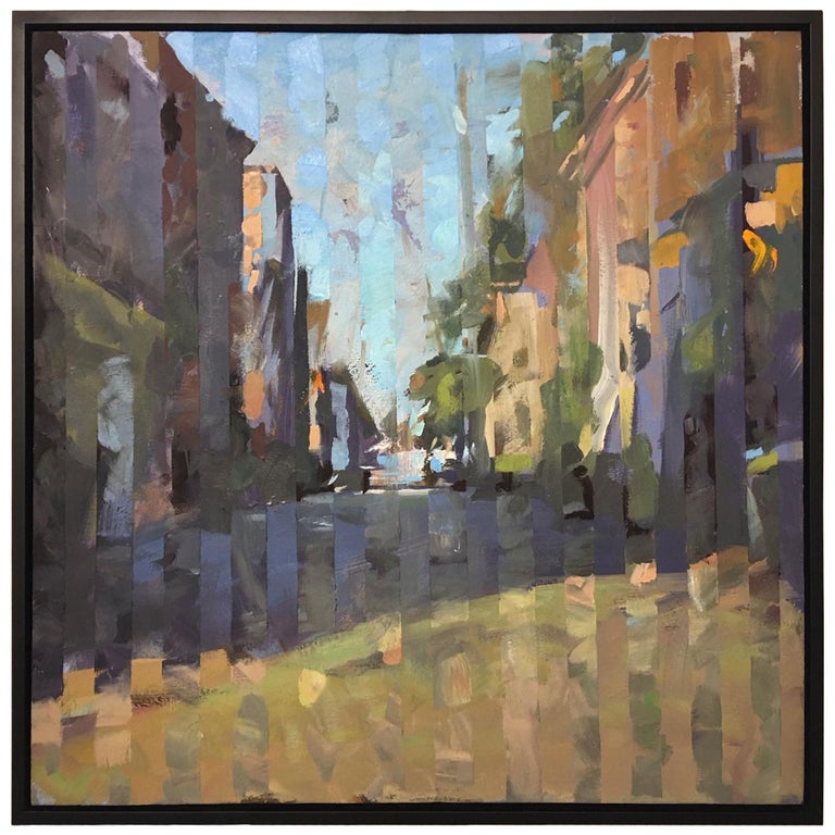Framed Oil on Canvas "Aggregate" Savannah, GA Streets Scene, Jeff ...