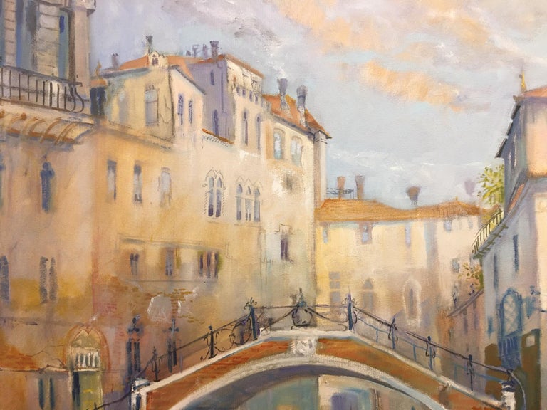 Framed Oil on Canvas "Backstreet Venice" - Michael Chaplin, 21st ...