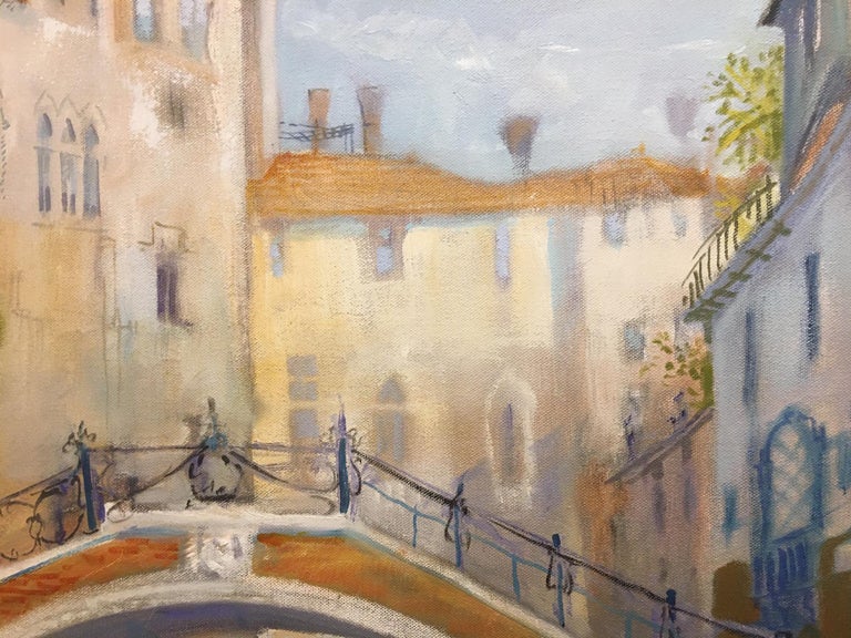 Framed Oil on Canvas "Backstreet Venice" - Michael Chaplin, 21st ...