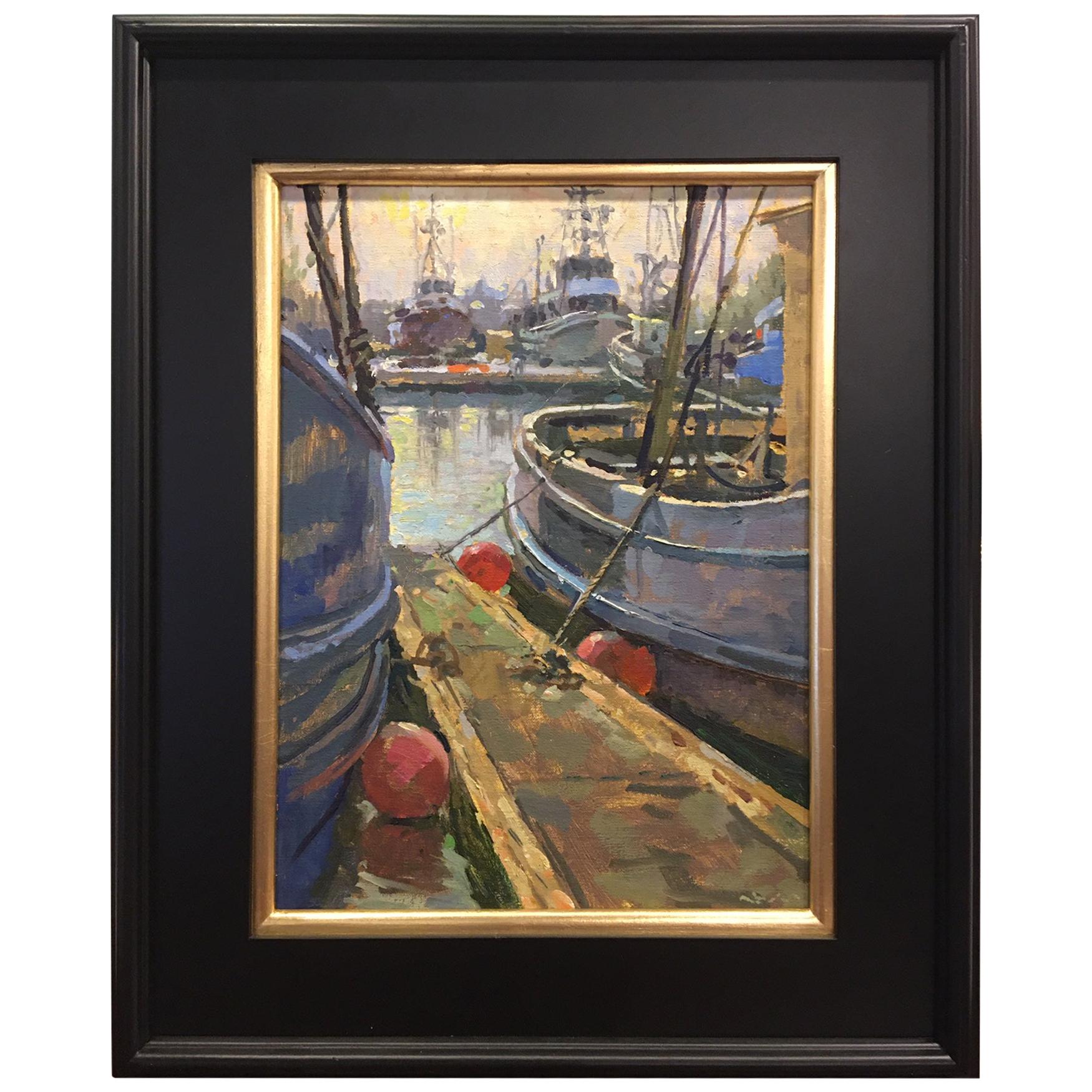 Oil on Canvas "Downtown Marina" by Mary Segars For Sale at 1stDibs