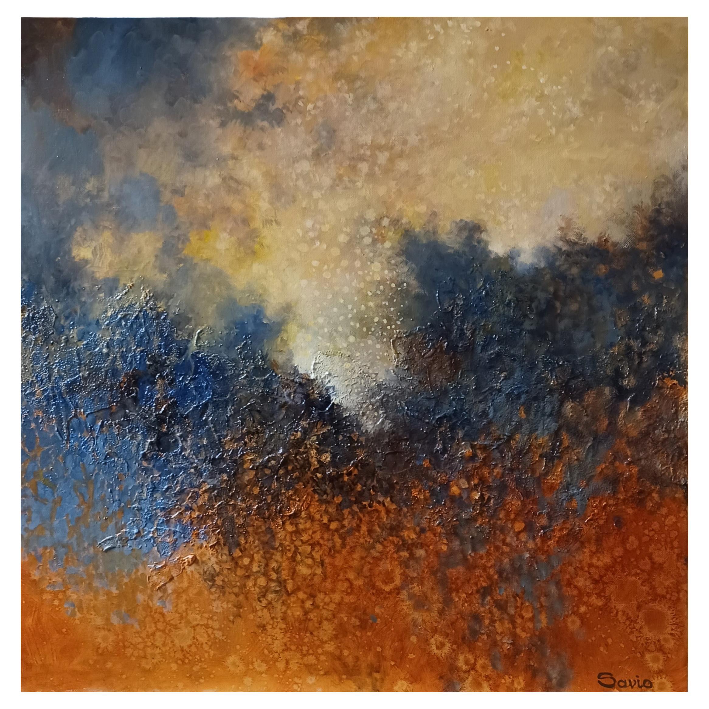 Framed Oil on Canvas "Good Morning" Abstract Scene by Dino Savio For ...