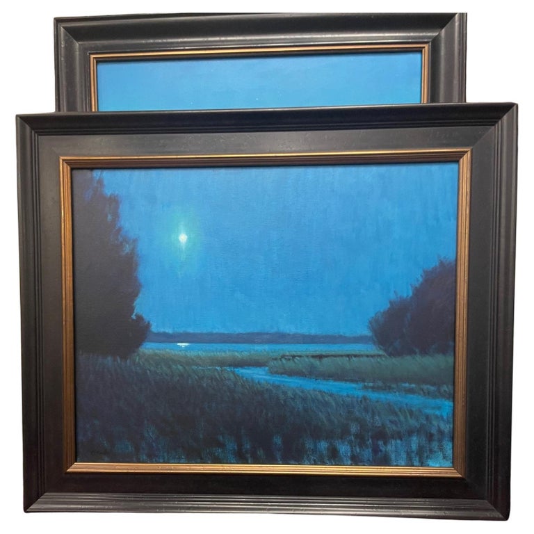 Framed Oil on Canvas "In the Still of the Night", Michael Reibel For ...