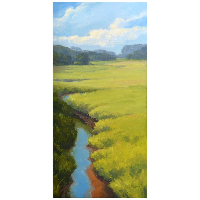 Framed Oil on Canvas "Marshland Creek" Georgia Marsh Scene by Laurel ...