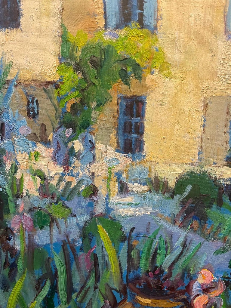 Framed Oil on Canvas "Our Garden from the Cottage" by Alice Williams ...