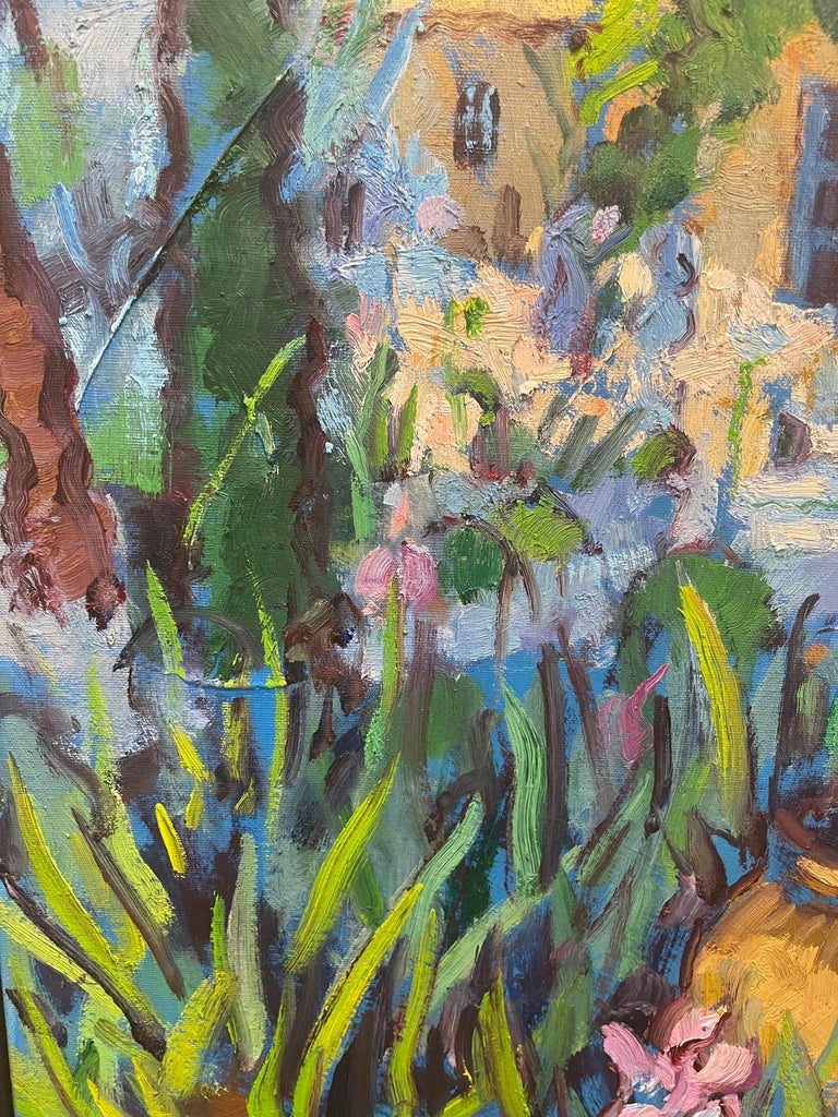 Framed Oil on Canvas "Our Garden from the Cottage" by Alice Williams ...