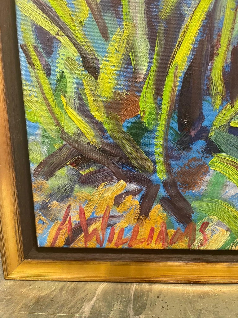 Framed Oil on Canvas "Our Garden from the Cottage" by Alice Williams ...