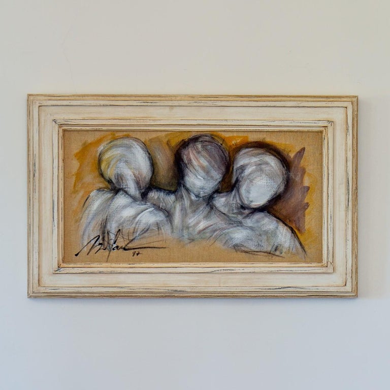 Framed Oil on Canvas Painting of Three Figures by Mickey Pfau, 1997 For ...
