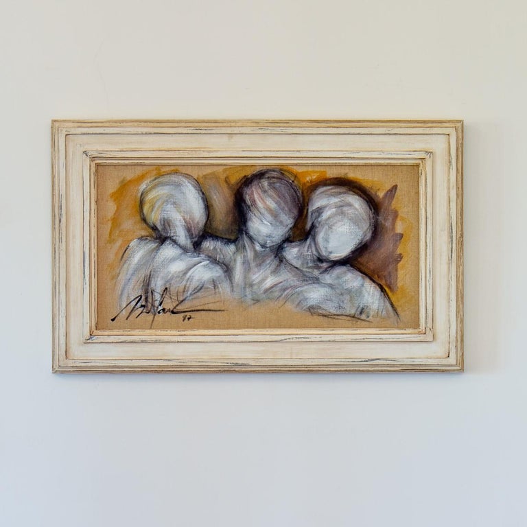 Framed Oil on Canvas Painting of Three Figures by Mickey Pfau, 1997 For ...