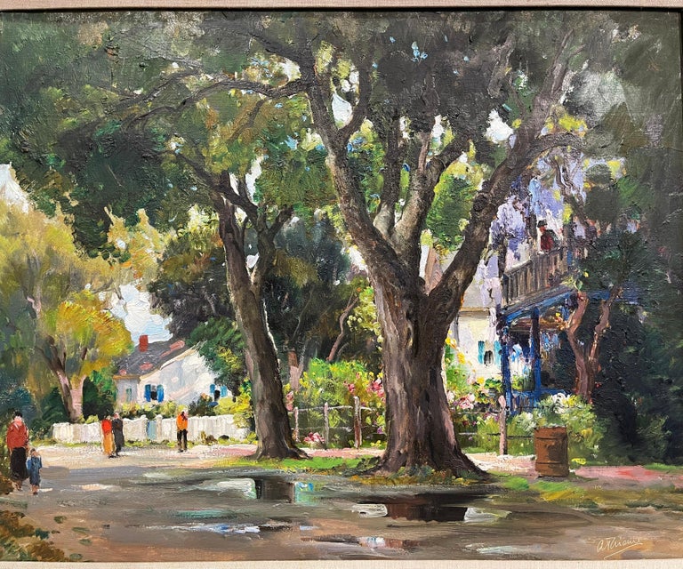 Framed Oil on Canvas Painting Titled "Sun and Shade" Signed by Anthony ...