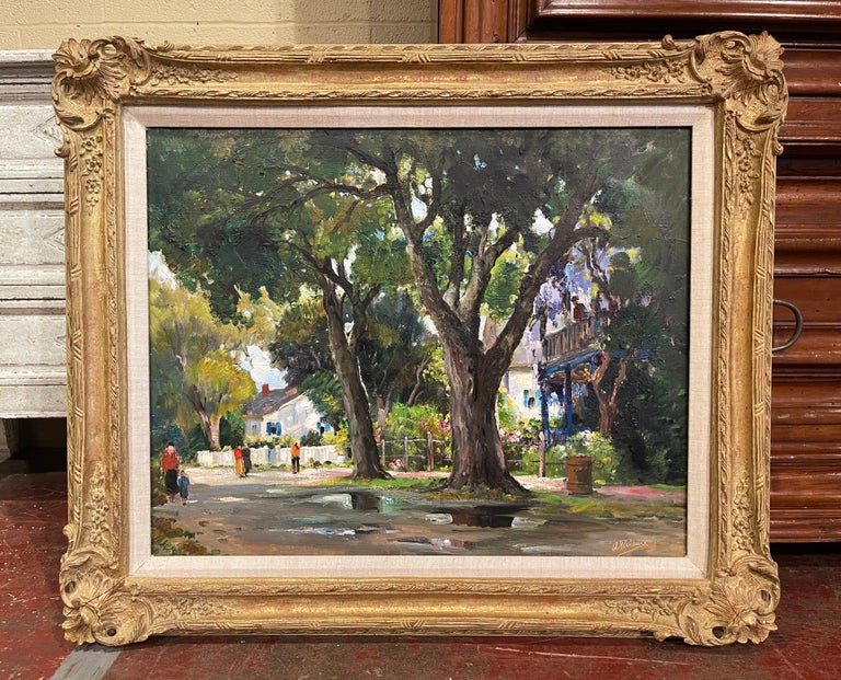 Framed Oil on Canvas Painting Titled "Sun and Shade" Signed by Anthony ...