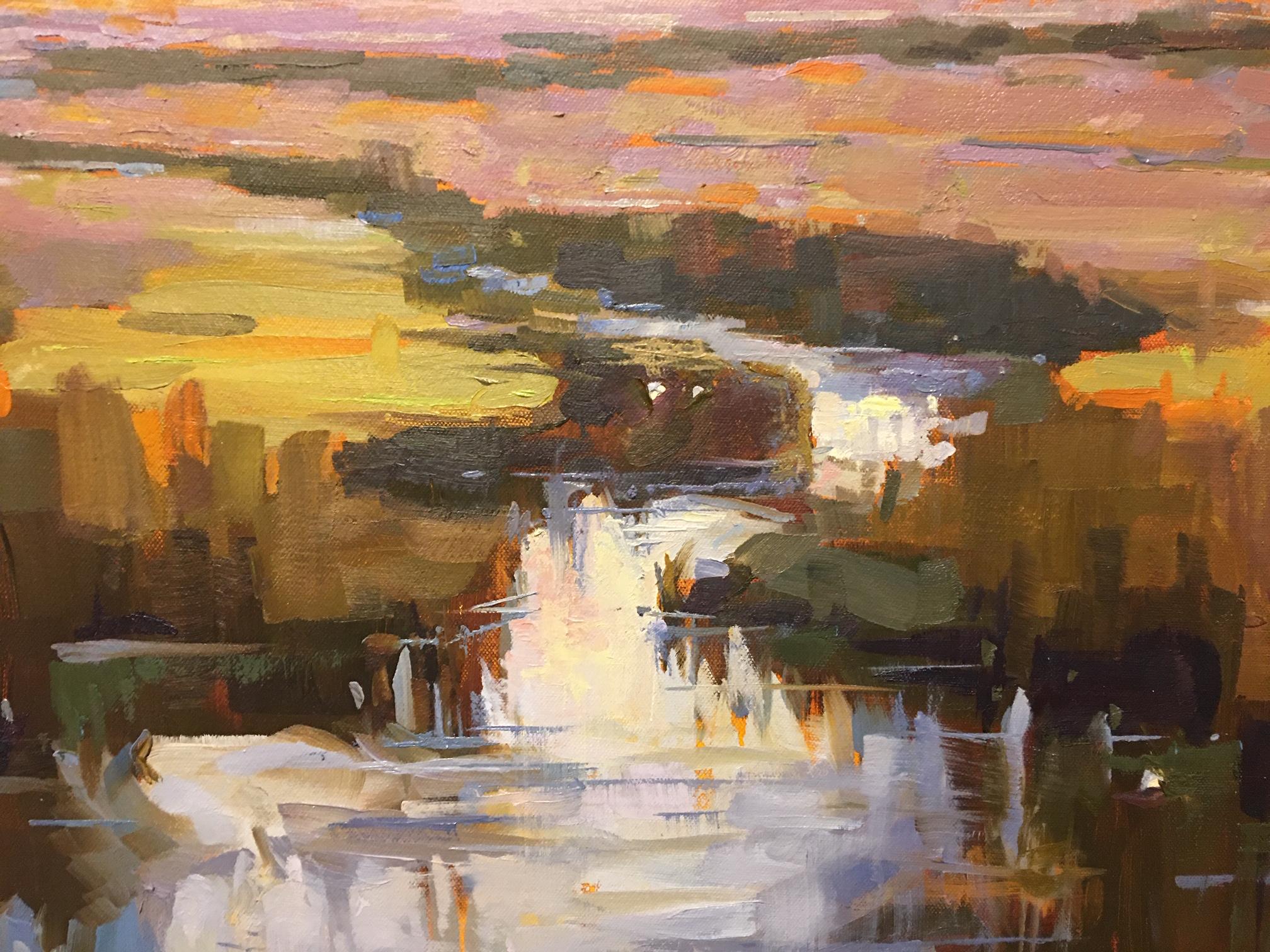 Framed Oil on Canvas "Placidity" Marsh Scene, Jeff Markowsky at 1stDibs