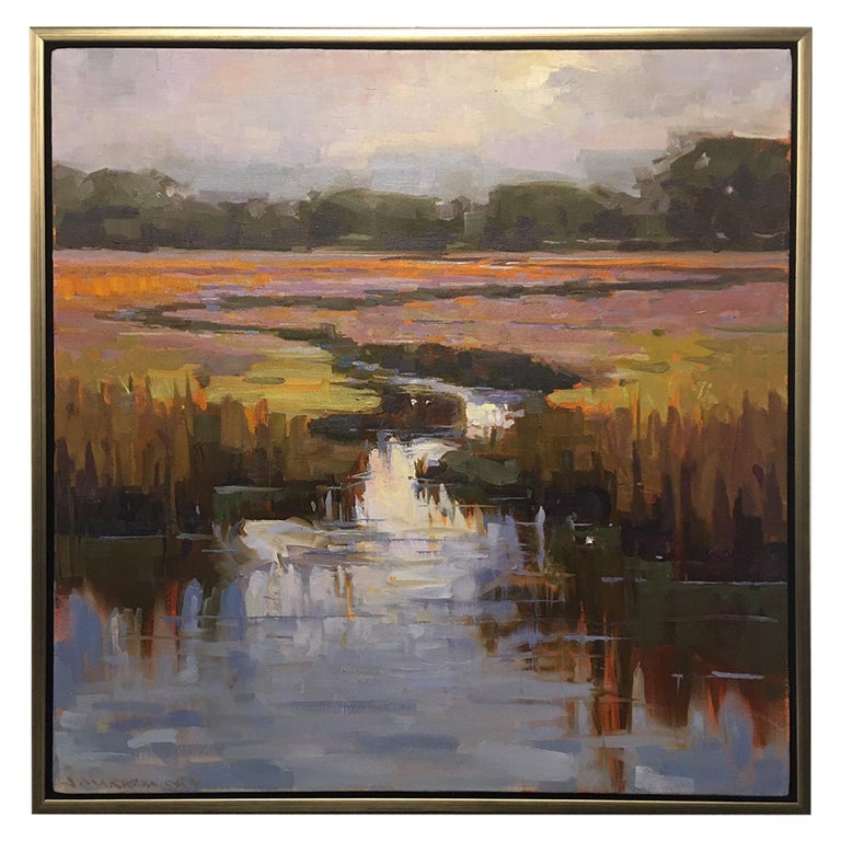 Framed Oil on Canvas "Placidity" Marsh Scene, Jeff Markowsky For Sale ...