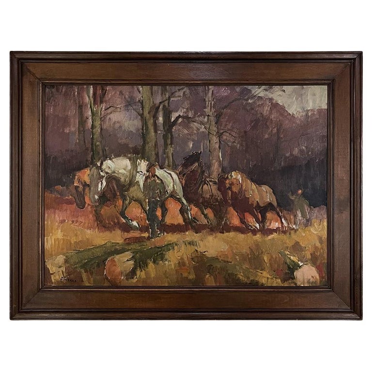 Framed Oil Painting on Canvas by J. Gerard For Sale at 1stDibs