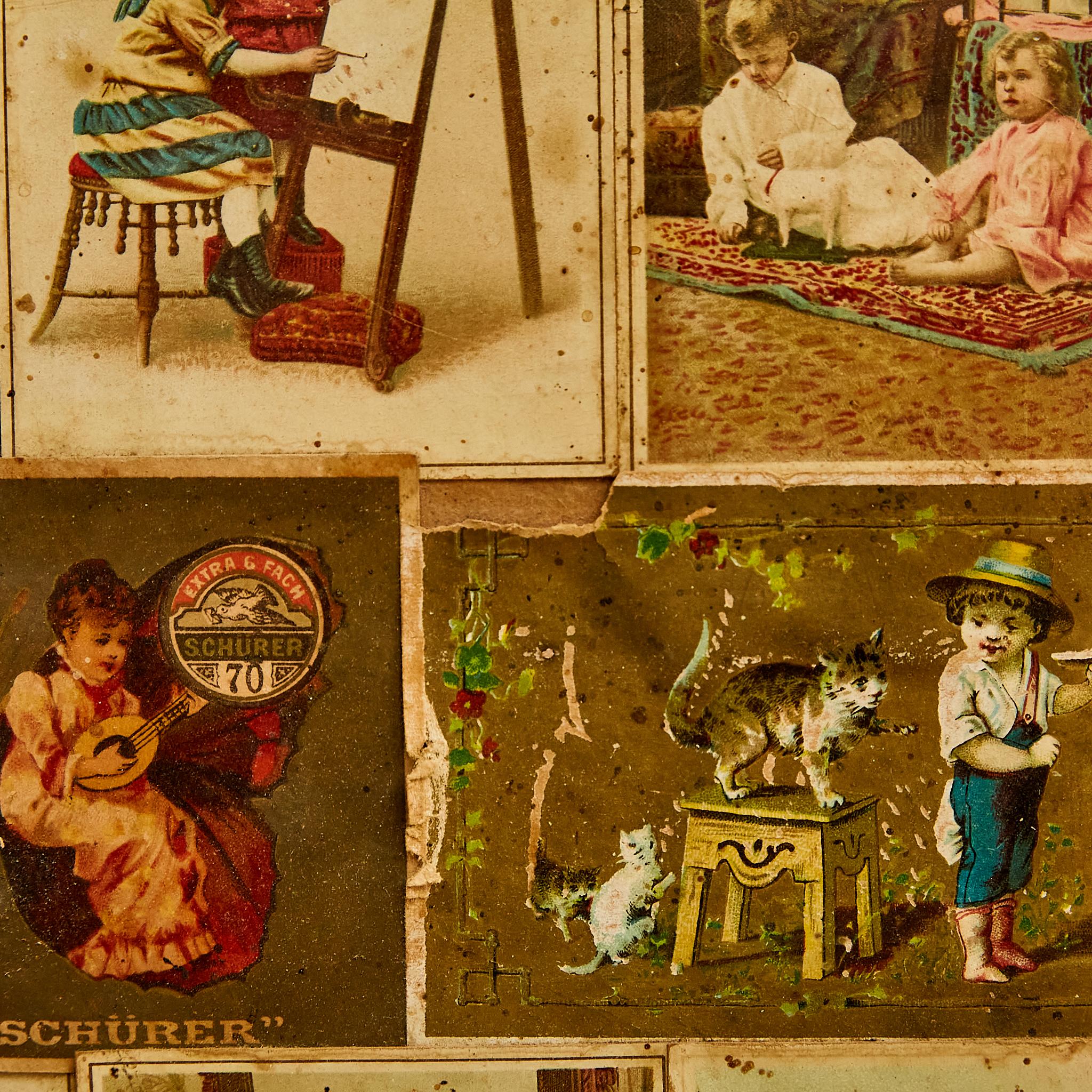 Framed Original Collage Postcard Publicity, circa 1880 For Sale at 1stDibs