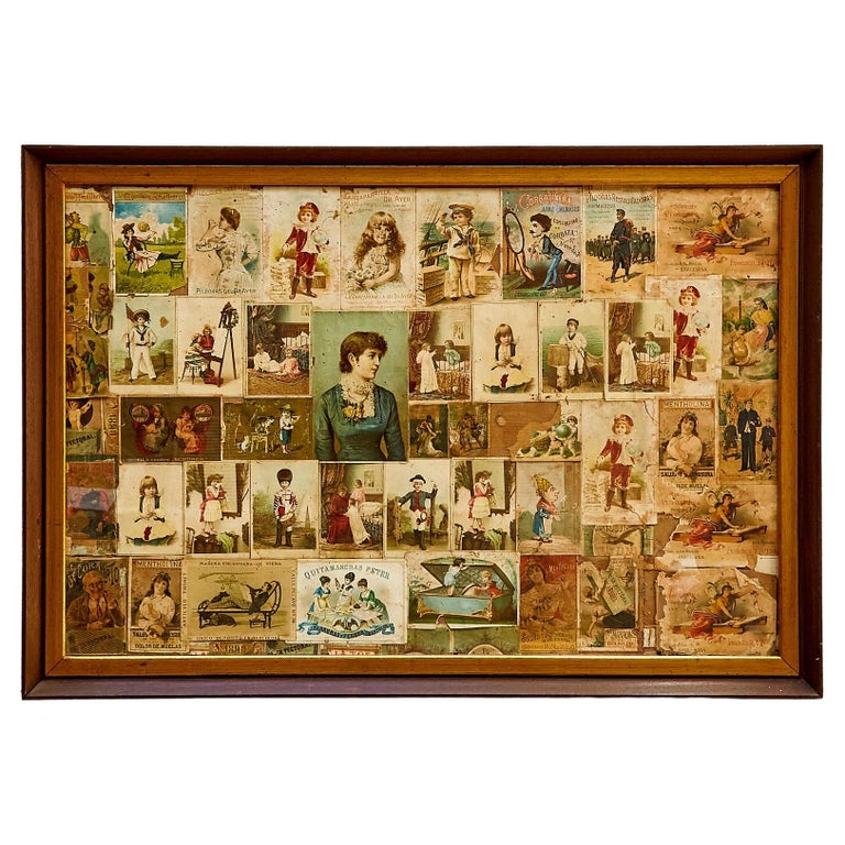 Framed Original Collage Postcard Publicity, circa 1880 For Sale at 1stDibs