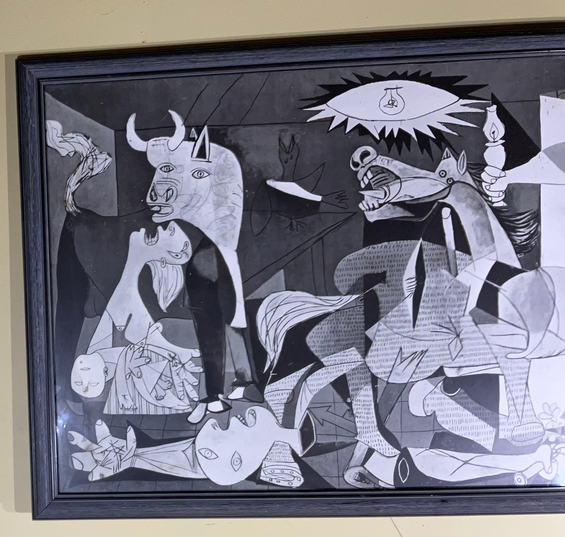 Framed Pablo Picasso Print of “Guernica” at 1stDibs | picasso prints framed