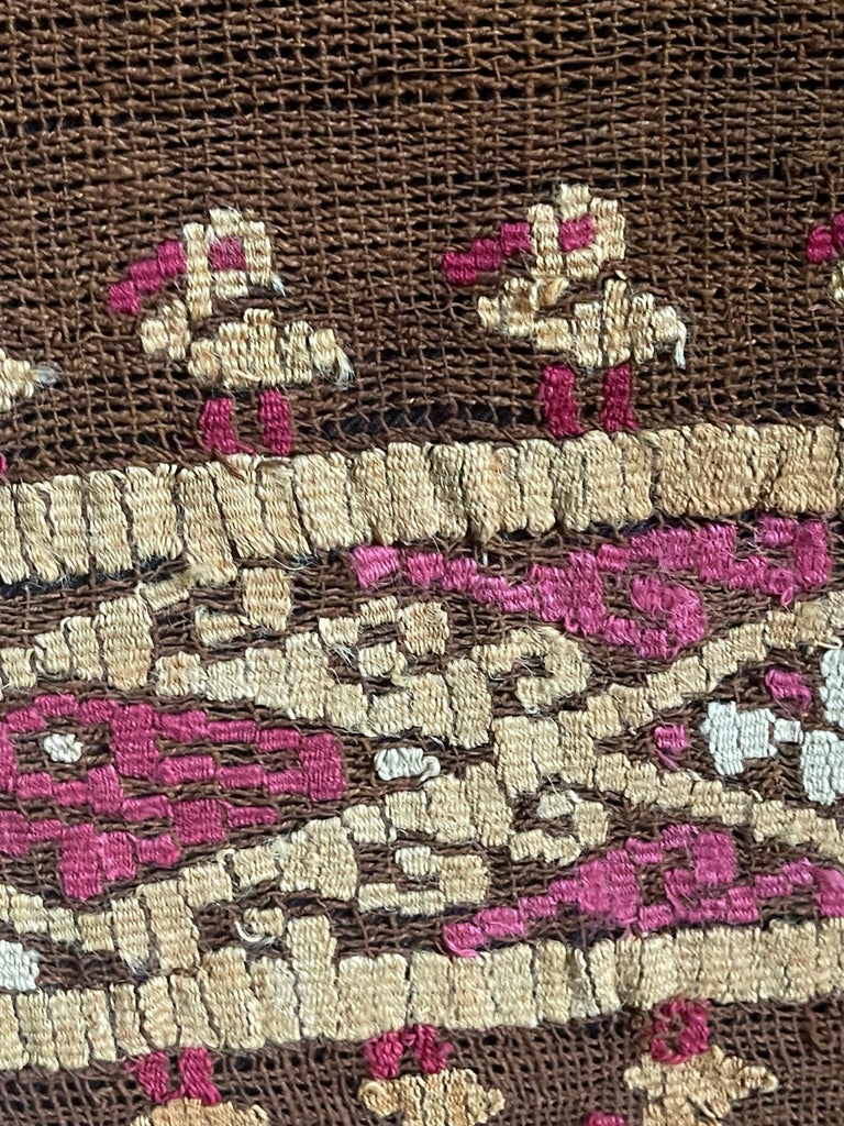 Framed Pre-Columbian Woven Textile from Chancay Culture For Sale at 1stDibs
