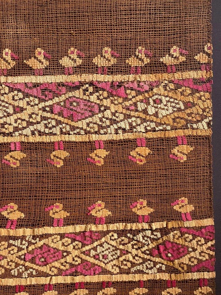 Framed Pre-Columbian Woven Textile from Chancay Culture For Sale at 1stDibs
