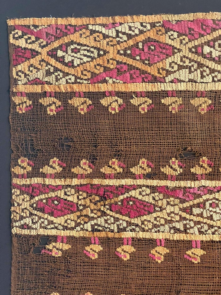 Framed Pre-Columbian Woven Textile from Chancay Culture For Sale at 1stDibs