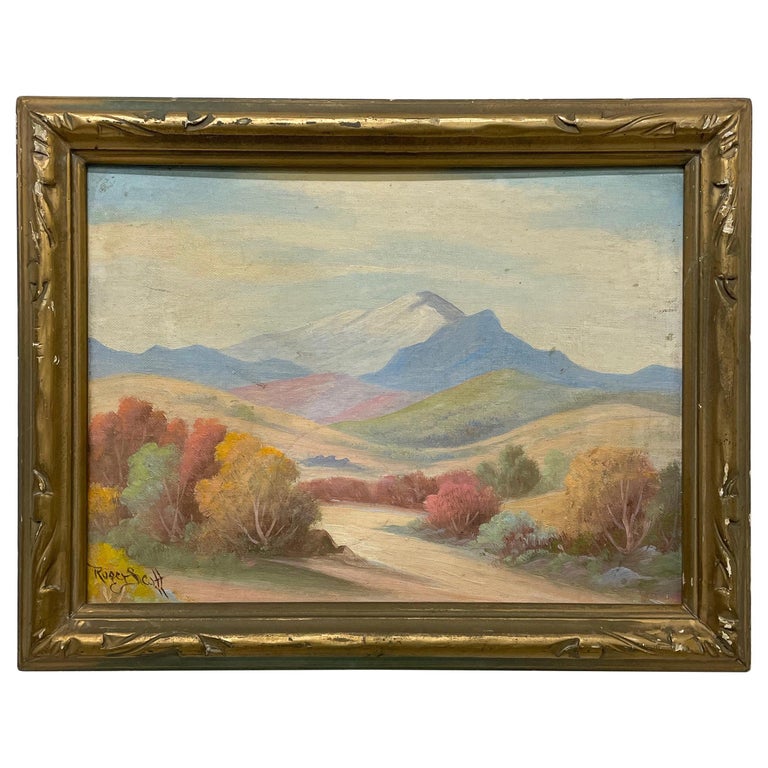 Framed Roger Scott Early California Landscape Art Oil on Canvas Board ...