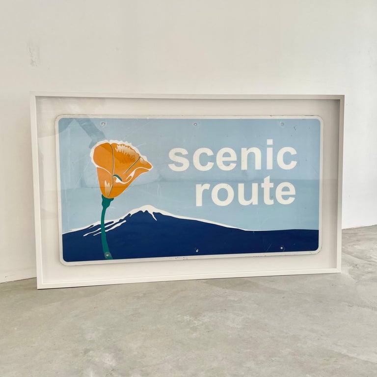Framed 'Scenic Route' California Highway Sign, USA For Sale at 1stDibs