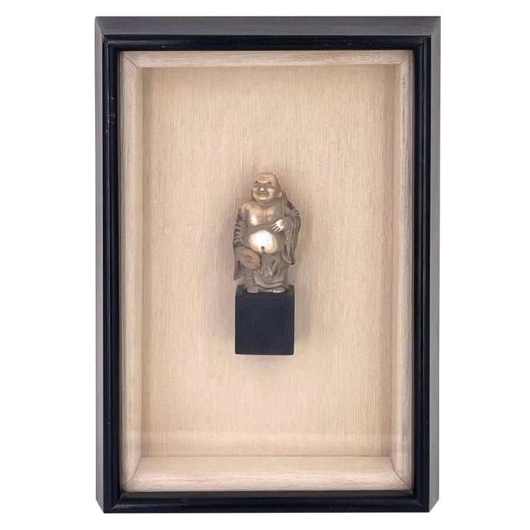 Framed Shadow Box Resin Buddha Figurine For Sale at 1stDibs