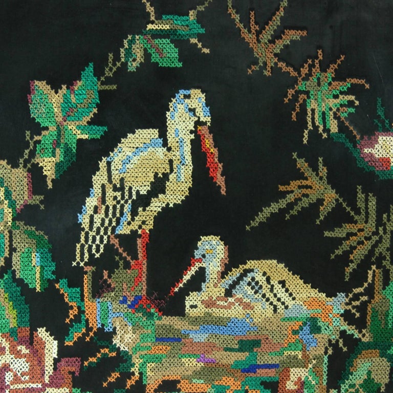 Framed Tapeserie of Two Storks, Czechoslovakia, circa 1940 For Sale at ...