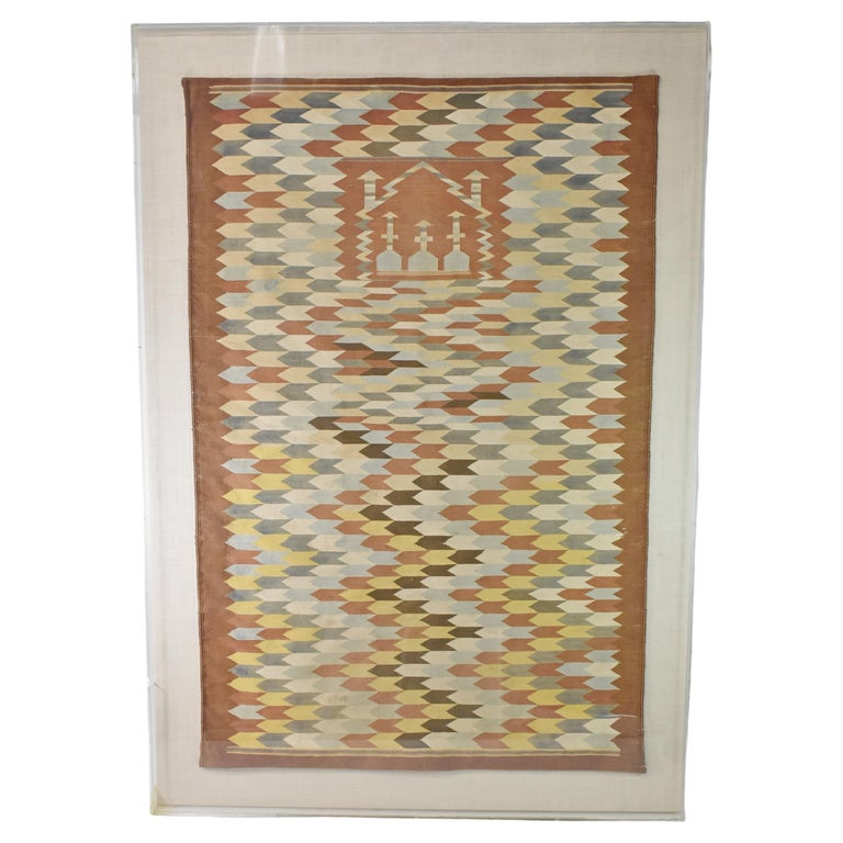 Framed Tribal Prayer Rug For Sale at 1stDibs