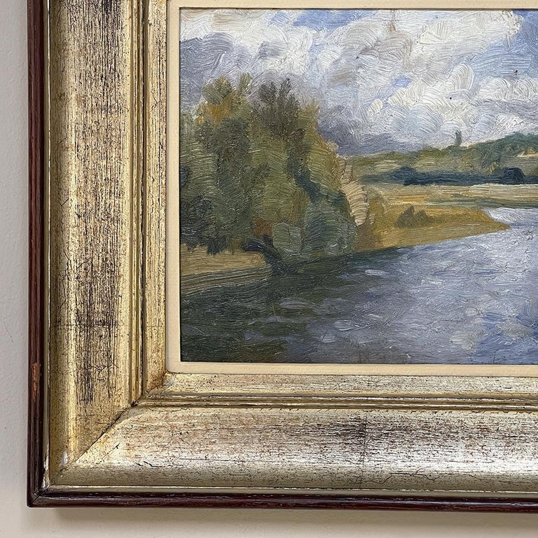 Framed Triptych Oil Painting on Board For Sale at 1stDibs