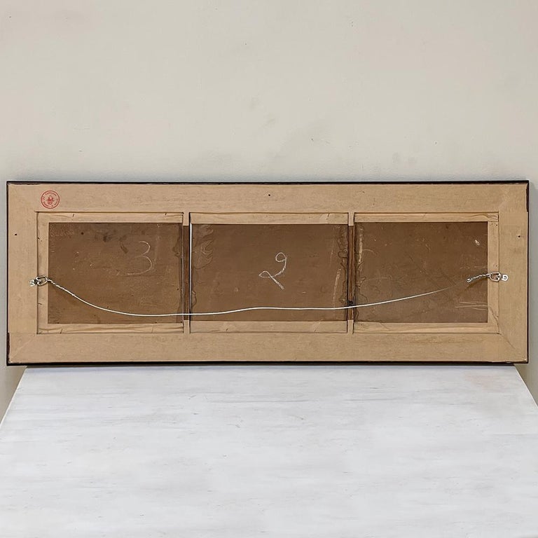 Framed Triptych Oil Painting on Board For Sale at 1stDibs