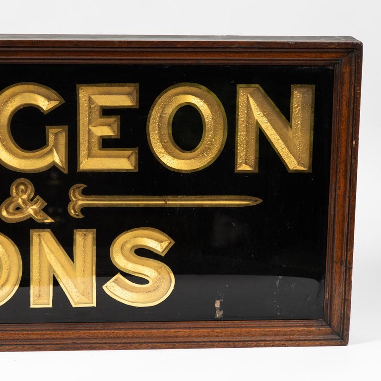 Framed Vintage Gilded "Gudgeon and Sons" Sign from 19th Century ...