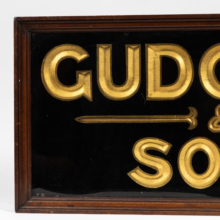 Framed Vintage Gilded "Gudgeon and Sons" Sign from 19th Century ...